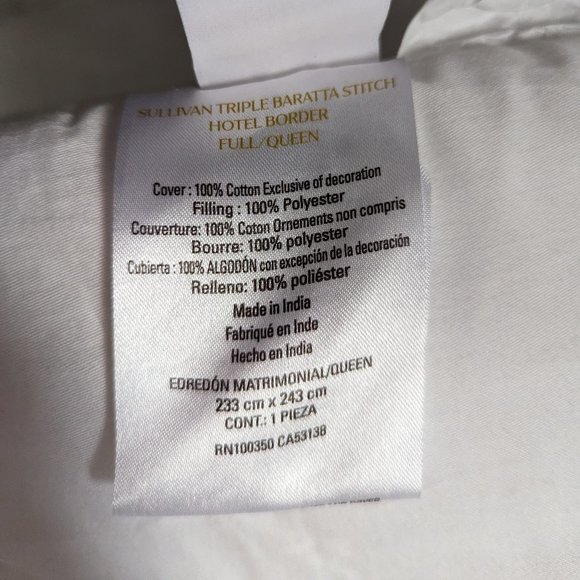 Everhome | Bedding | Everhome Sullivan Triple Baratta Stitch 3 Piece ...